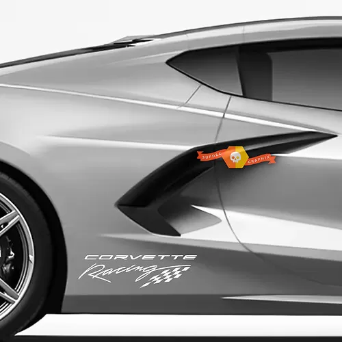 Pair Chevrolet Corvette C8 Racing Flag Checkerboard Rear Quarter Panel ...