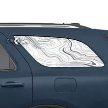 Pair Dodge Durango Side Rear Window Topographic Map Decal Vinyl Stickers