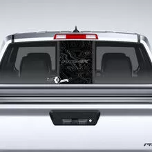 Window Glass Nissan Frontier Pro-4X Topographic Map Tailgate Vinyl ...