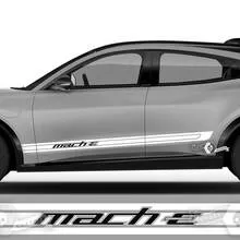 Pair Ford Mustang MACH-E MACH E Rocker Panel Logo Outline Stripes Side ...