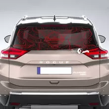 Rear Window Decal for Nissan Rogue with Topographic Map Vinyl Sticker ...