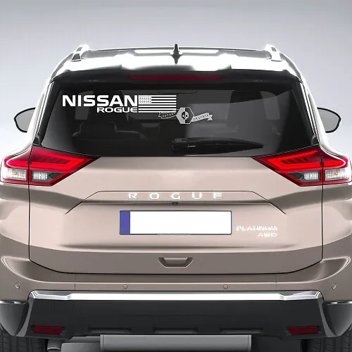 Nissan Rogue American Flag Rear Window Vinyl Decal Sticker