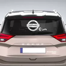 Nissan Logo with Topographic Lines Window Vinyl Decal Sticker Graphic