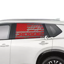 Nissan Rogue USA Flag Side Rear Window Vinyl Decal Sticker Graphic