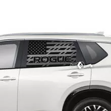 Nissan Rogue USA Flag Side Rear Window Vinyl Decal Sticker Graphic