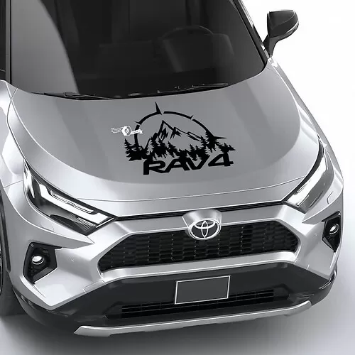 Compass with Mountains Trees RAV4 Hood Vinyl Decal Graphic Sticker fit ...