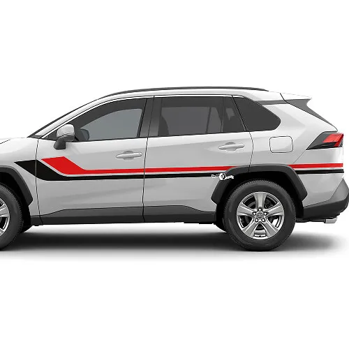 Side Two Color Stripes Vinyl Decal for Toyota RAV4