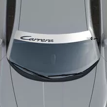 Porsche Carrera Logo Windshield with Background Stripes Kit Decal Sticker