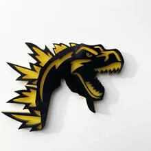 Custom 3D Badge Godzilla Angry logo Fender Badges Emblem