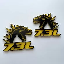 Godzilla 7.3L MEGAZILLA Ford Performance 7.3L 3D Badge Black vs Yellow ...