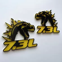 Godzilla 7.3L MEGAZILLA Ford Performance 7.3L 3D Badge Black vs Yellow ...