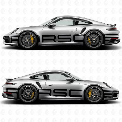 Porsche Stickers Porsche 911 Turbo S Signature Side Decal Sticker