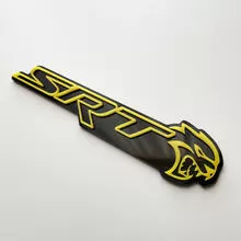 SRT 3D Badge Black vs Yellow Fender Badges Emblem