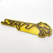SRT 3D Badge Yellow vs Grey Fender Badges Emblem