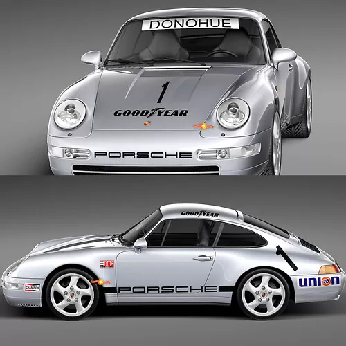 1974 Porsche 911 RSR Racing Decal Set - Classic Vinyl Graphics for ...
