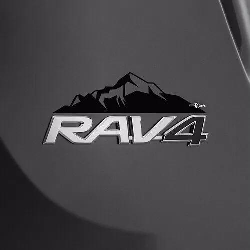 Mountains Decal Sticker Over Rear Toyota Rav4 Badge