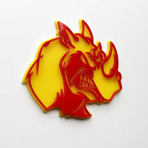3D Rhino Angry Logo Badge - Custom Fender Emblem for Cars Trucks and SUVs