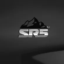 Mountains Decal Sticker Over Toyota SR5 Badge