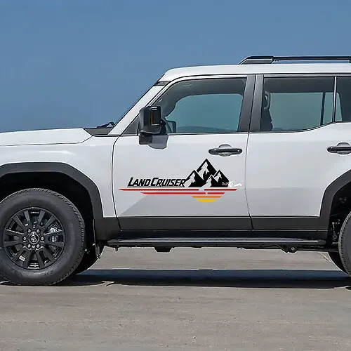 Toyota Land Cruiser Nature Scene Mountain Door Decals Vinyl Stickers