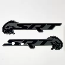 SRT Trackhawk 3D Badge Black vs Grey Fender Badges Emblem