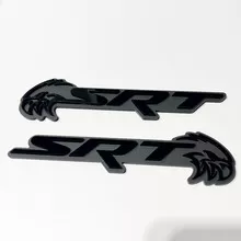 SRT Trackhawk 3D Badge Black vs Grey Fender Badges Emblem