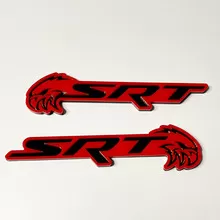 SRT Trackhawk 3D Badge Black vs Red Fender Badges Emblem
