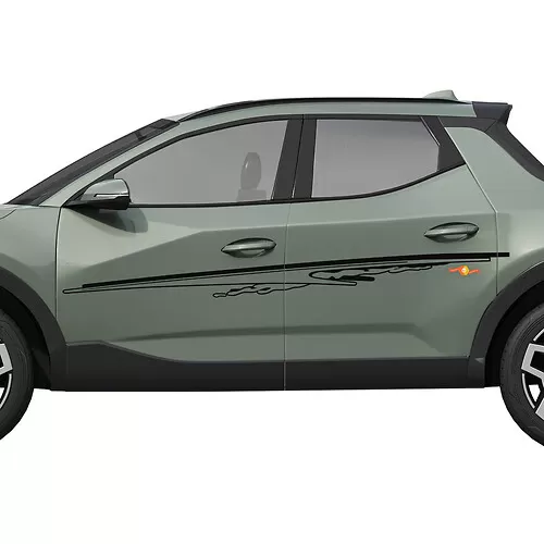 New Pair Hyundai Santa Cruz Modern Waves Rally Side Doors Side Vinyl ...