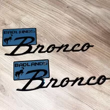 Bronco Badlands Fender Badges Tailgate Emblem 3D Badge Black vs Grey