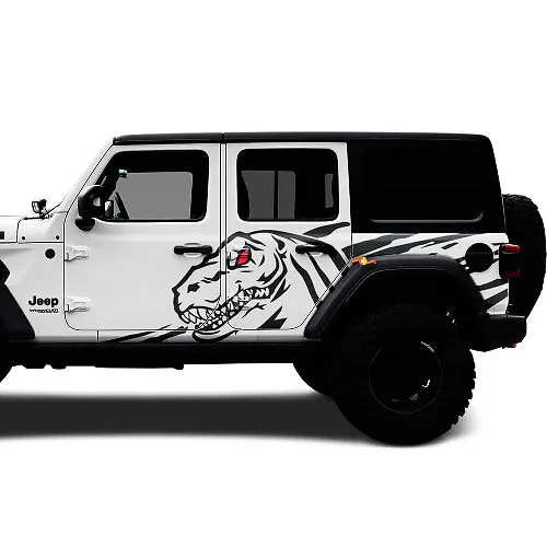 T-Rex Side Splash Vinyl Decal for Jeep Wrangler - Durable Sticker Kit