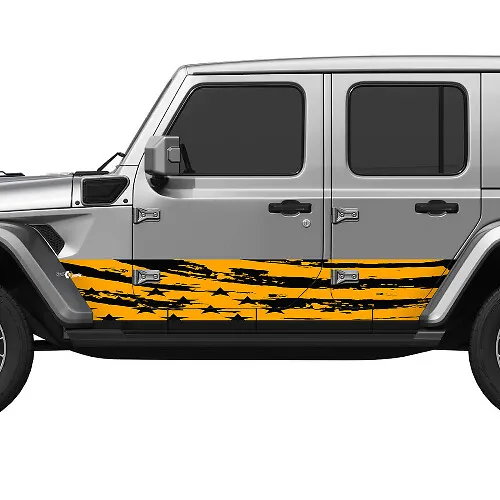 US Patriotic Distressed Flag Vinyl Decal for Jeep Wrangler