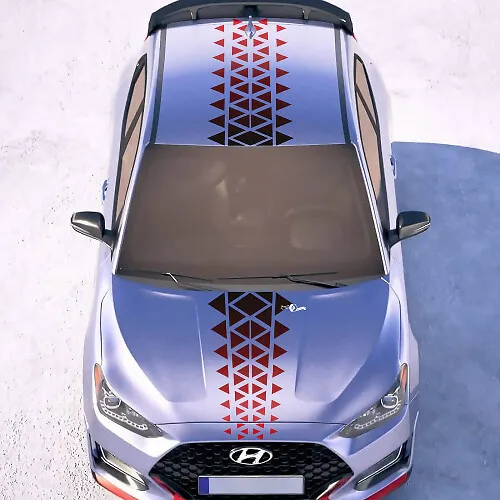 Hood and Roof Racing Stripes Decal for Hyundai Veloster