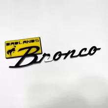 Bronco Badlands Fender Badges Tailgate Emblem 3D Badge Black vs Yellow