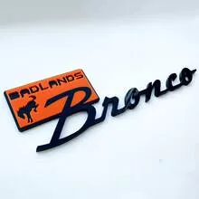 Bronco Badlands Fender Badges Tailgate Emblem 3D Badge Black vs Orange