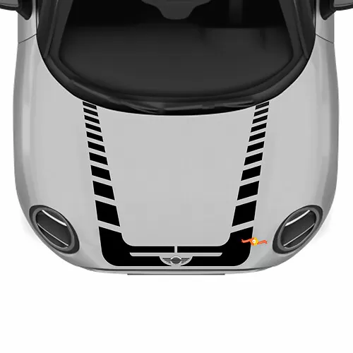 Hood Racing Stripes Rally Decal graphics sticker for MINI Cooper