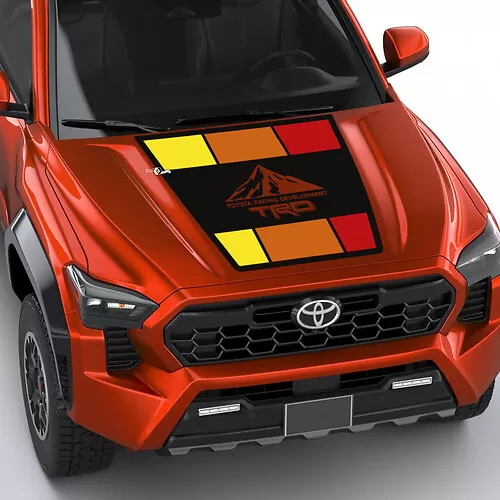TRD Mountains Vintage Retro Heritage Stripes Wrap Hood decal Sticker ...