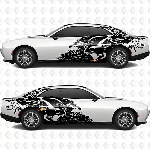 Banshee Splash Grunge Stripes Kit Vinyl Decal Graphic for Dodge Charger ...