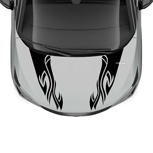 Hood Dual Flame Tribal Stripe Racing Decal for Nissan ARIYA