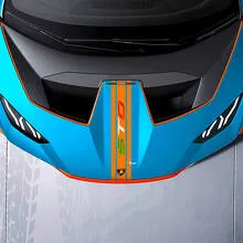 Hood Central Stripe STO Logo Racing Vinyl Decal for Lamborghini STO