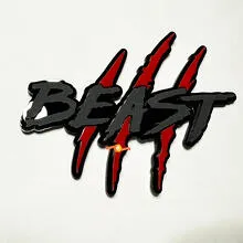Beast Scratches Claws Fender Emblem 3D Badge