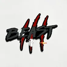 Beast Scratches Claws Fender Emblem 3D Badge
