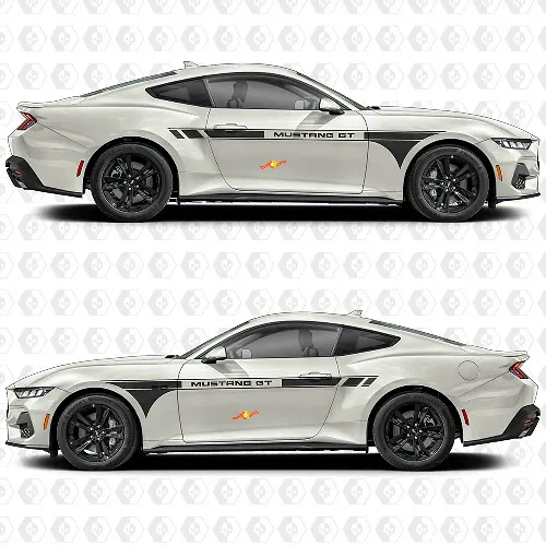 Mustang GT Side Doors Stripes Racing Decals Stickers for Ford Mustang
