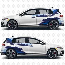 Custom Text Wrap Sport Vinyl Decal Stickers for Volkswagen Golf Gti