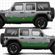 Topographic Map Side Doors Stripes Vinyl decal sticker fit Jeep Wrangler