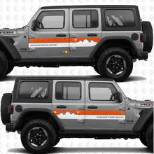 Custom Text Mountains Stripes Vinyl Decal for Jeep Wrangler