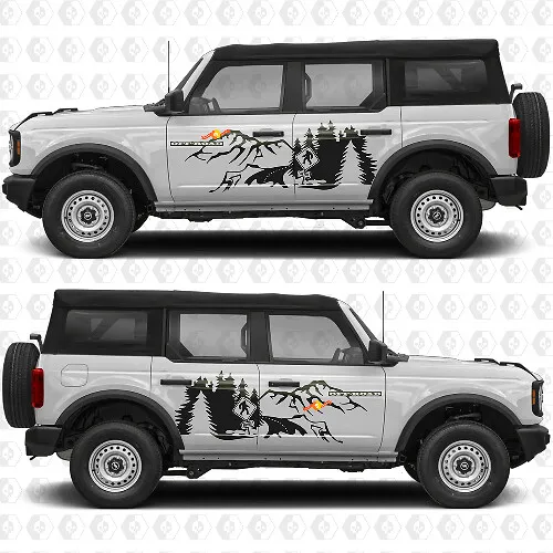 Bigfoot Off Road Mountain Forest Side Doors Racing Stripes Decals for ...