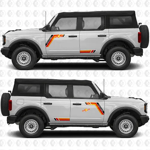 Classic Retro Racing Stripes Vinyl Decals Stickers for Ford Bronco Heritage