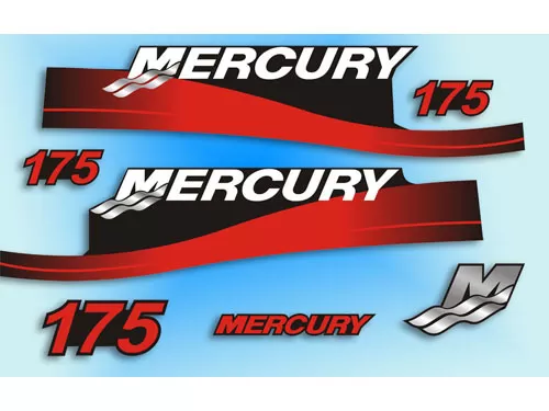 Mercury 25 outboard motor cowl boat decals graphics