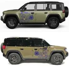 Topographic Map Off Road Compass Side Doors Vinyl Decal for Jeep Recon