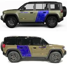 Topographic Map Off Road Side Doors Vinyl Decal for Jeep Recon
