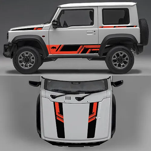 Rhino Edition Abstract Lines Graphic Side Doors and Hood Vinyl Decals 4 ...